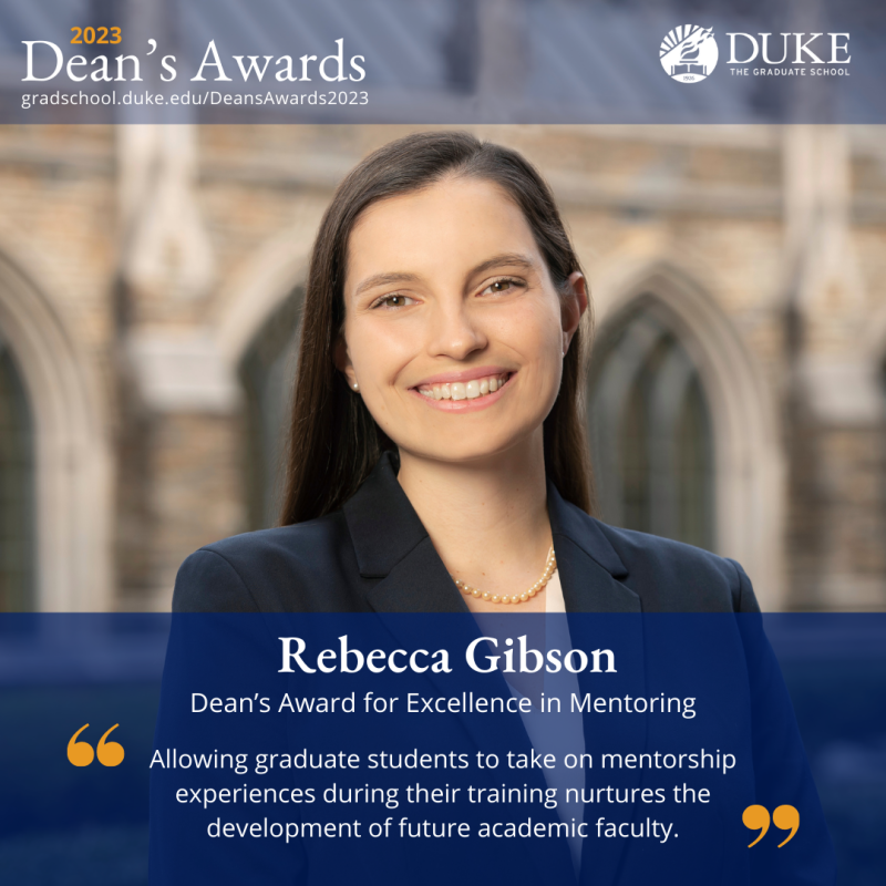2023 Dean's Award: Rebecca Gibson | The Graduate School